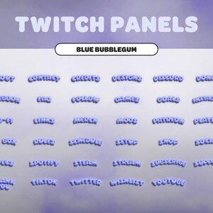 Blue Bubblegum TWITCH PANELS | Cute Pastel Blue | Streamer | Twitch ...