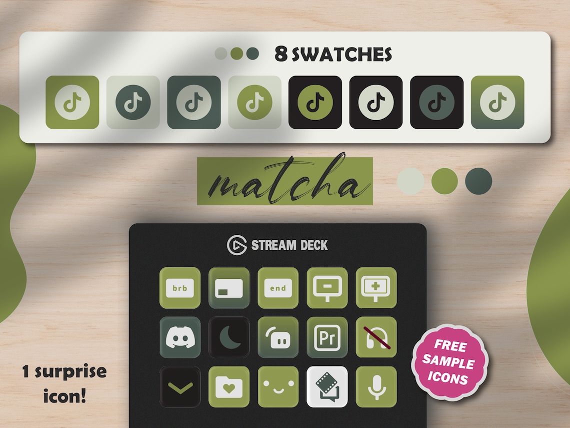 STREAM DECK ICONS Matcha Streamer Twitch Discord - Etsy