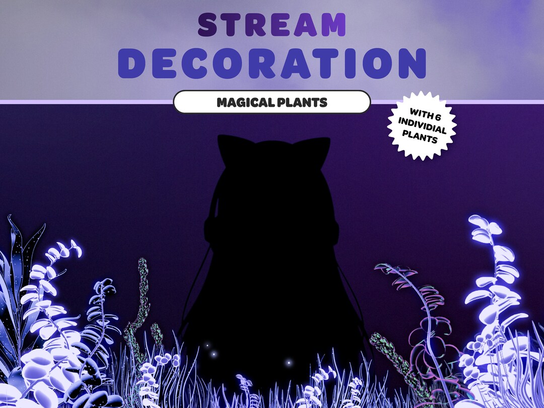 ANIMATED STREAM DECORATION Magical Plants | Blue | Particles | Streamer ...
