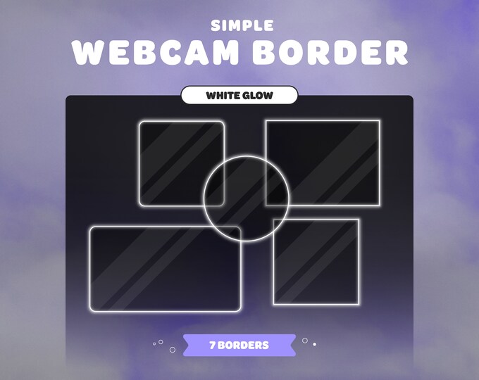 Set of Simple White Glow WEBCAM OVERLAYS | Minimal | for Streamers ...
