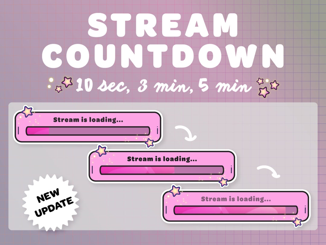 Stream Countdown Timer Pink Stars Streamer Twitch - Etsy