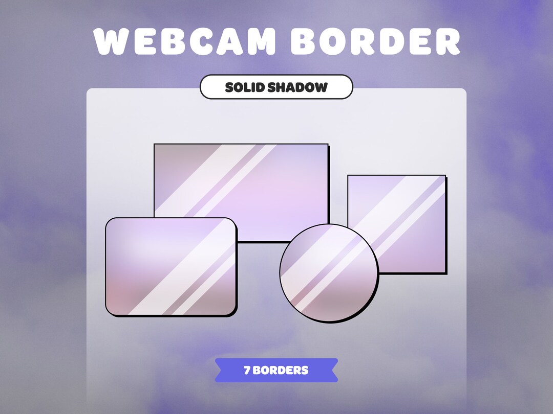 Minimal WEBCAM OVERLAY | Solid Shadow | Black | for Streamers | Twitch ...