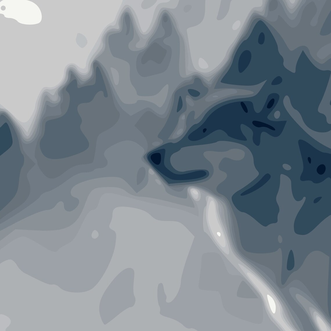 Wolf Smoke Art Abstract Wolf Smoke Canvas Print on Canvas - Etsy