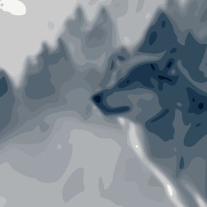 Wolf Smoke Art Abstract Wolf Smoke Canvas Print on Canvas - Etsy