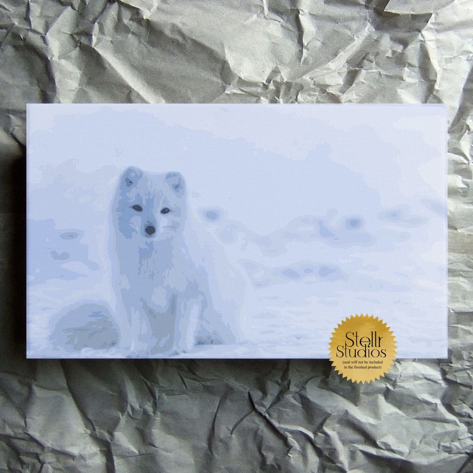Arctic Fox Art Abstract Arctic Fox Canvas Print on Canvas - Etsy