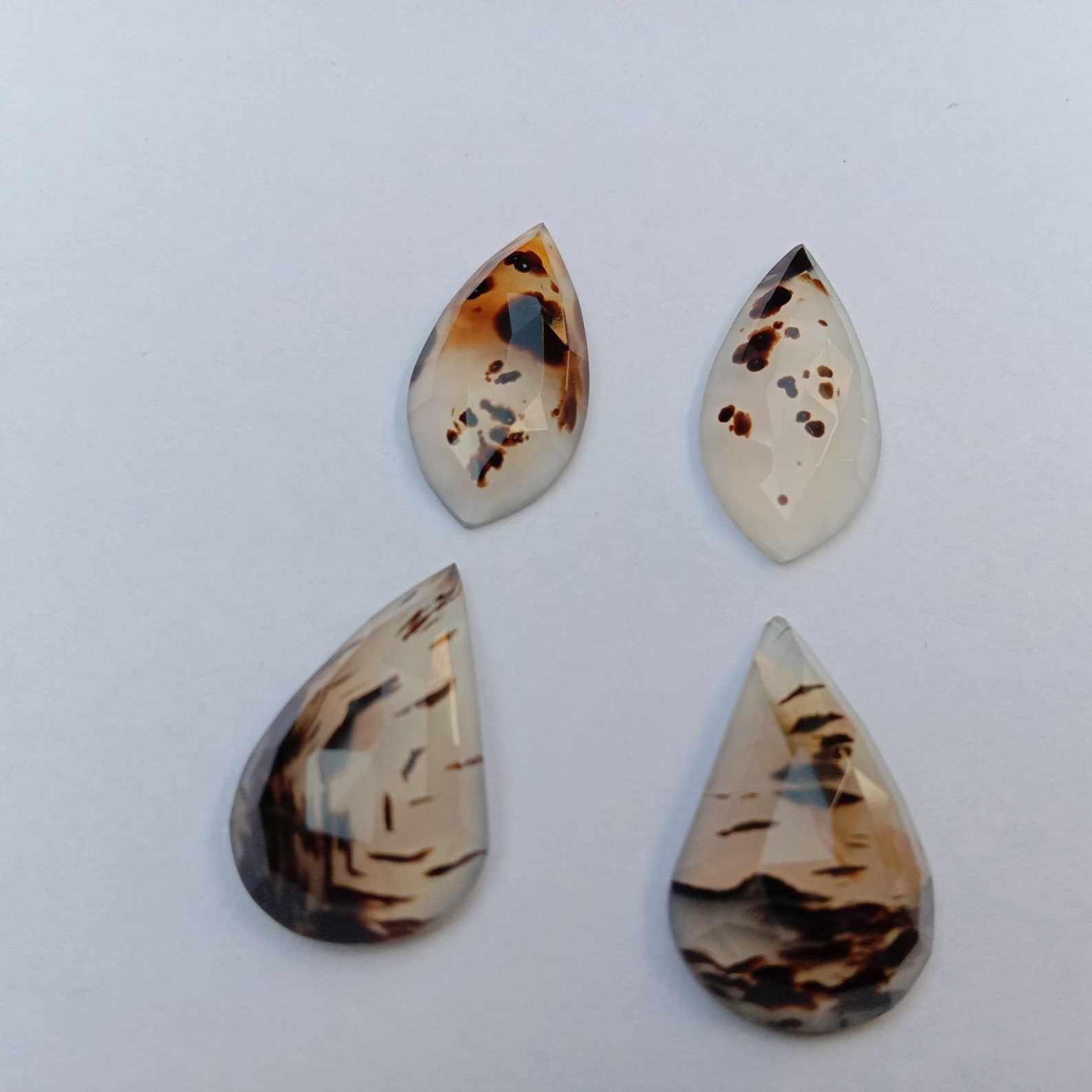 Montana Agate Rosecut Faceted Cabochons Attractive Colour Two - Etsy