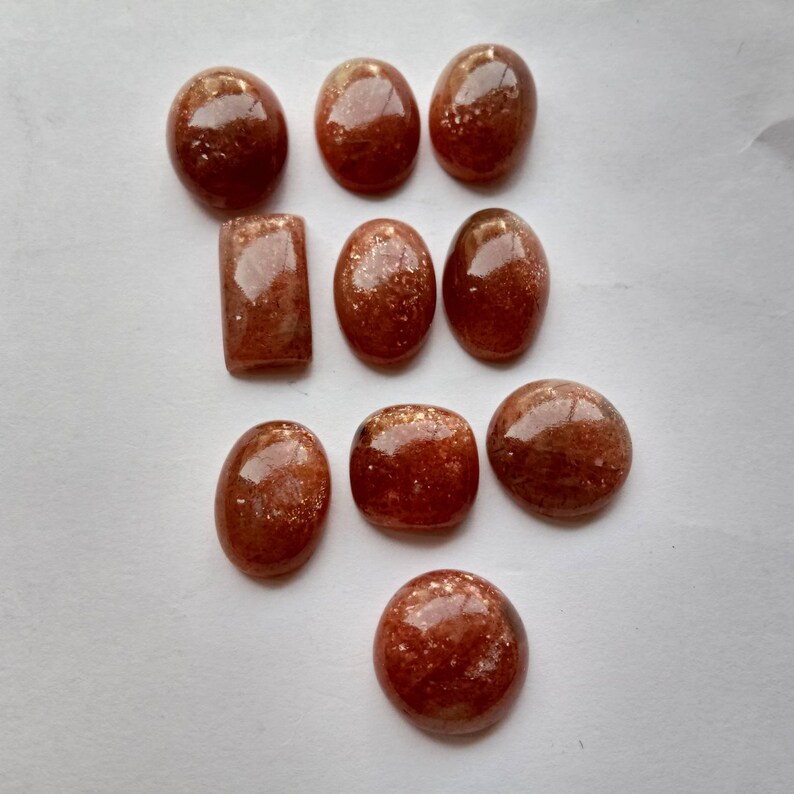 Sunstone Smooth Cabochons Attractive Colour and Shine Good Quality Size ...