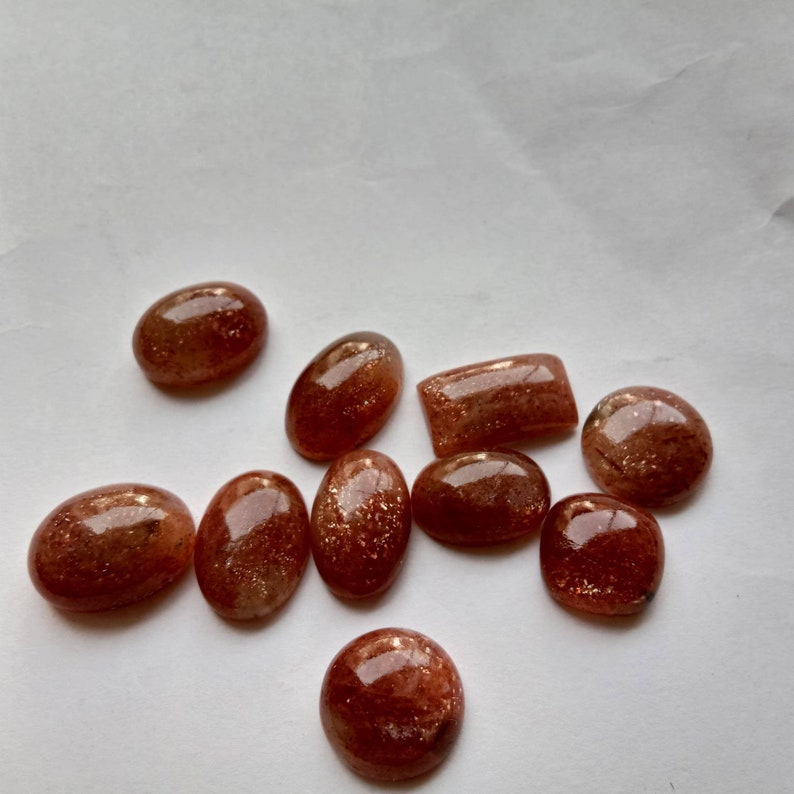 Sunstone Smooth Cabochons Attractive Colour and Shine Good Quality Size ...
