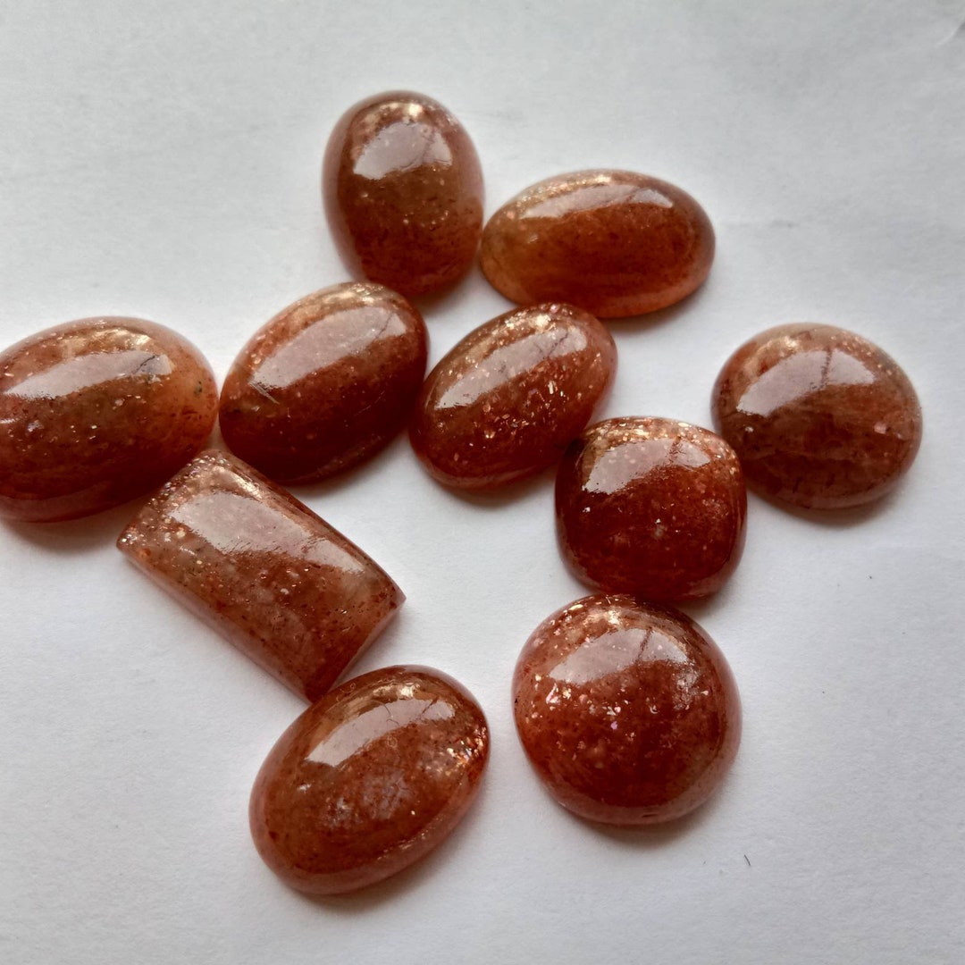 Sunstone Smooth Cabochons Attractive Colour and Shine Good Quality Size ...