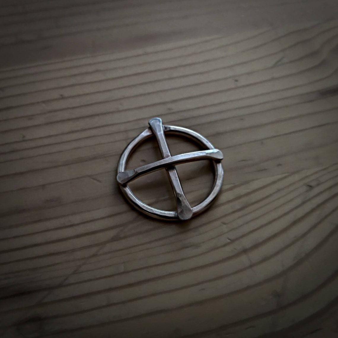Cold-forged Sun Cross Pendant: Riveted Pagan Solar Wheel - Etsy