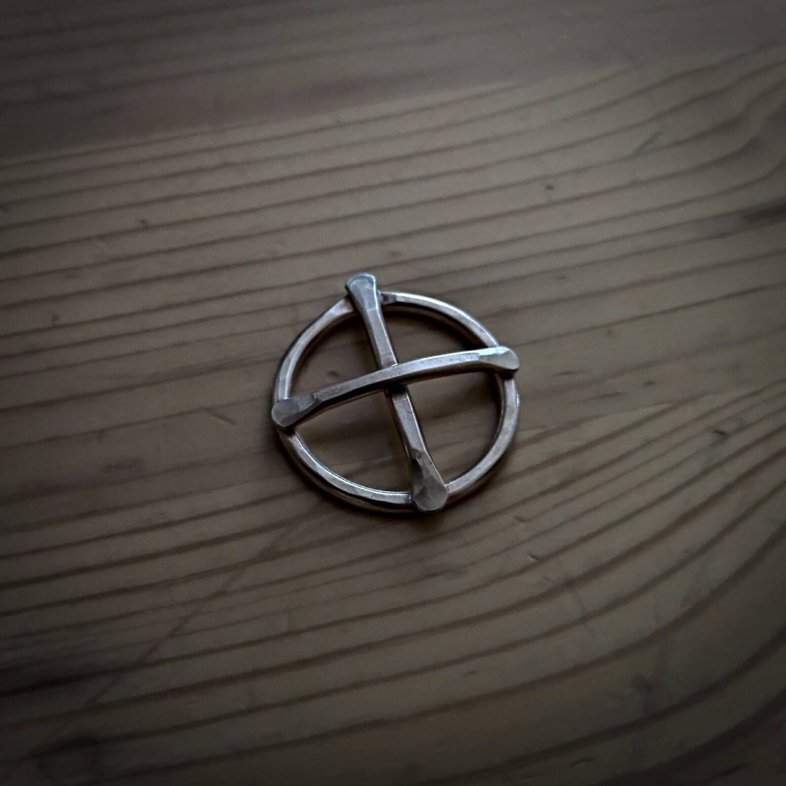Cold-forged Sun Cross Pendant: Riveted Pagan Solar Wheel - Etsy