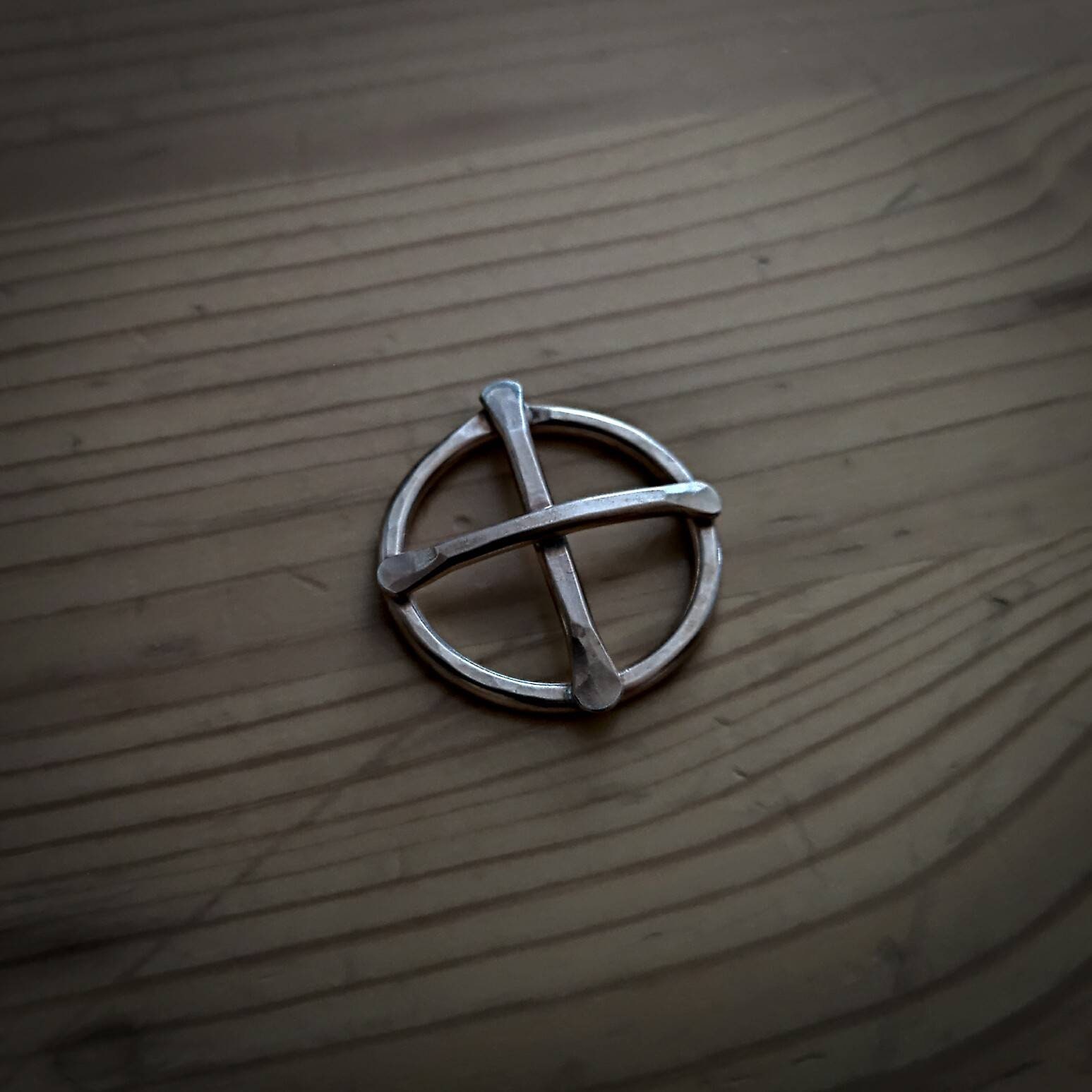 Cold-forged Sun Cross Pendant: Riveted Pagan Solar Wheel - Etsy