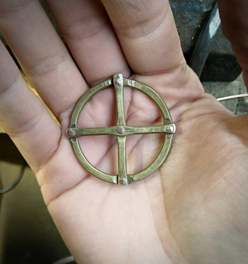 Cold-forged Sun Cross Pendant: Riveted Pagan Solar Wheel - Etsy