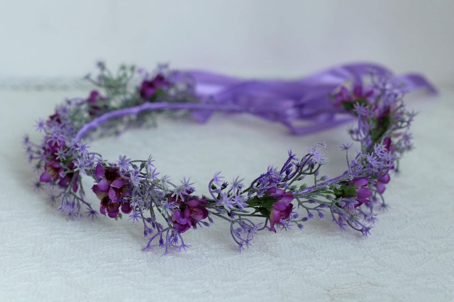 Elf Crown Greenery Crown Boho Flower Crown Forest Crown Purple - Etsy