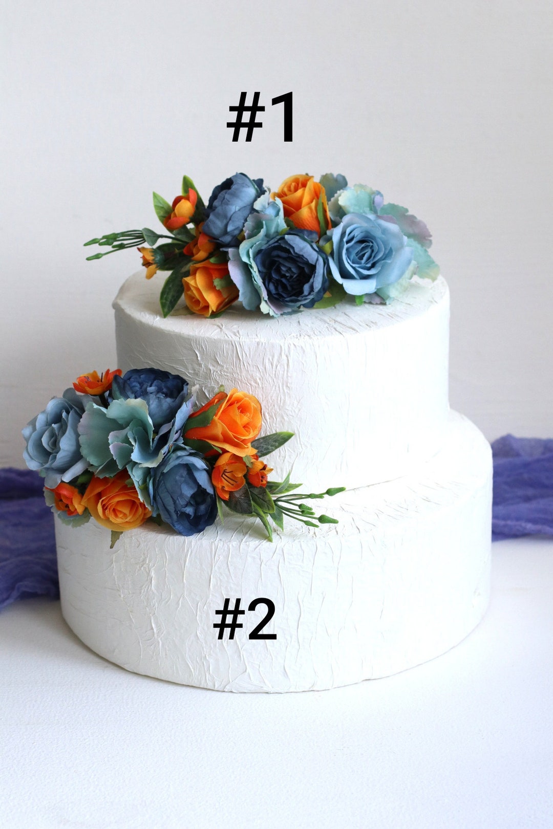 Blue Orange Cake Topper Wedding Cake Topper Rose Cake Topper Peonies ...