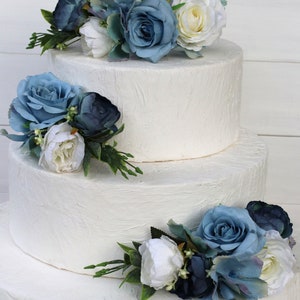 Blue Cake Topper Floral Cake Topper Cake Topper Flowers Dusty Cake ...