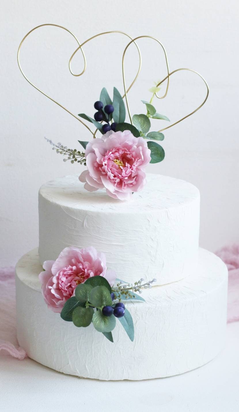 Rustic Cake Topper Love Cake Topper Flower Cake Topper Wire | Etsy