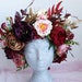 Burgundy Crown Flower Crown Wedding Woodland Crown Boho Big - Etsy