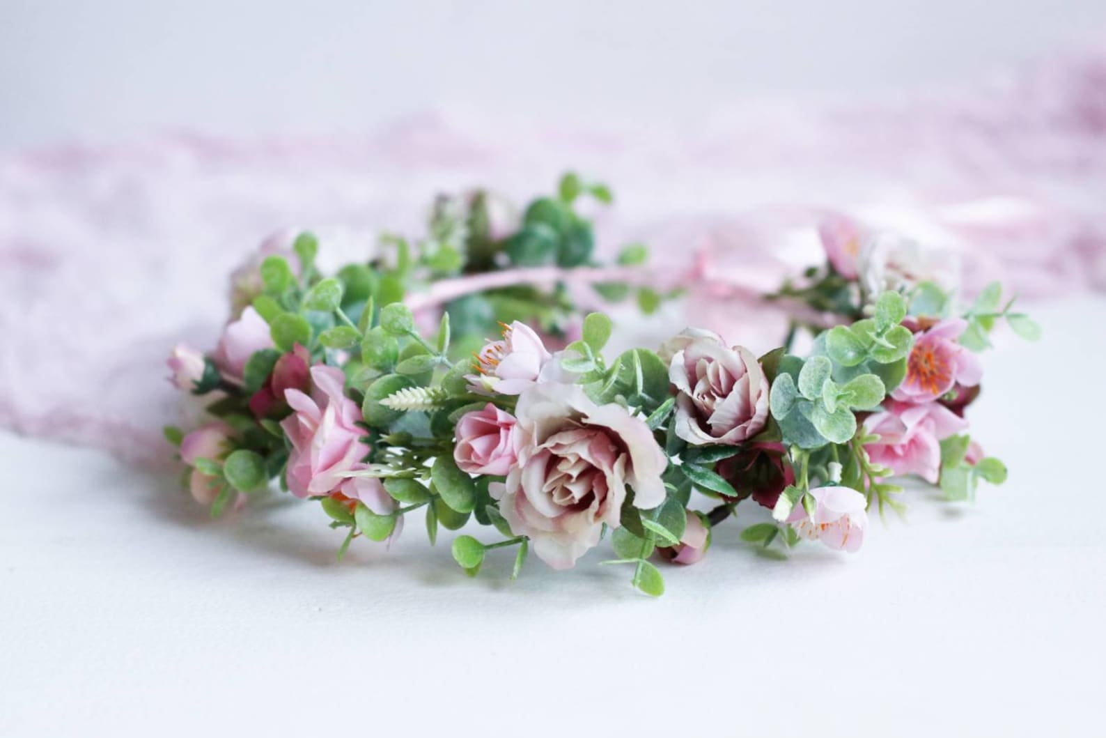 Pink Flower Crown Wedding Flower Crown Fairy Crown Blush | Etsy