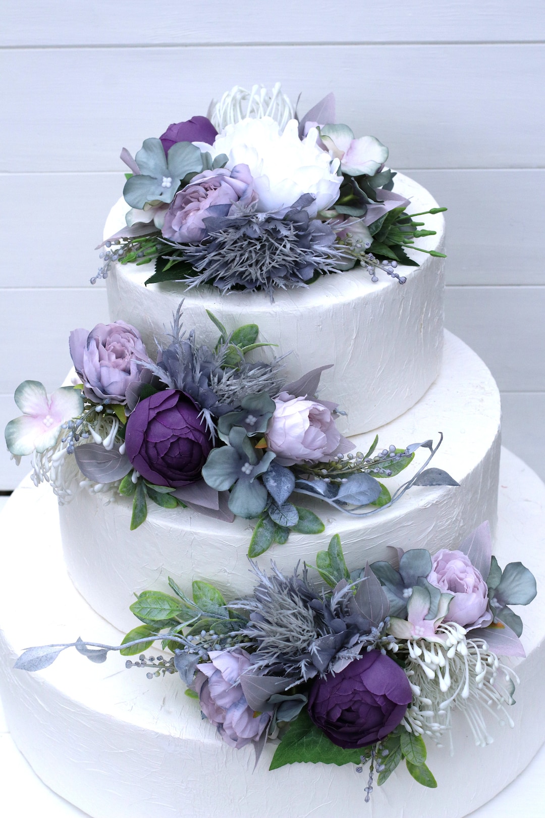 Floral Cake Topper Peony Cake Topper Purple Cake Topper Dusty Cake ...