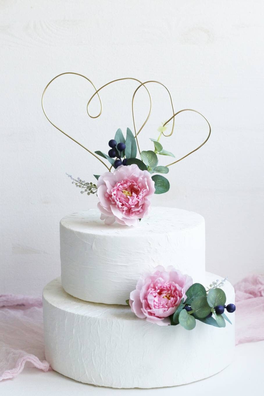 Rustic Cake Topper Love Cake Topper Flower Cake Topper Wire | Etsy