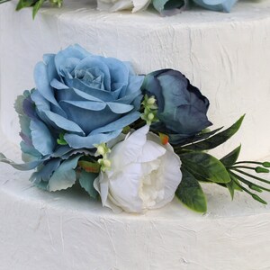 Blue Cake Topper Floral Cake Topper Cake Topper Flowers Dusty Cake ...