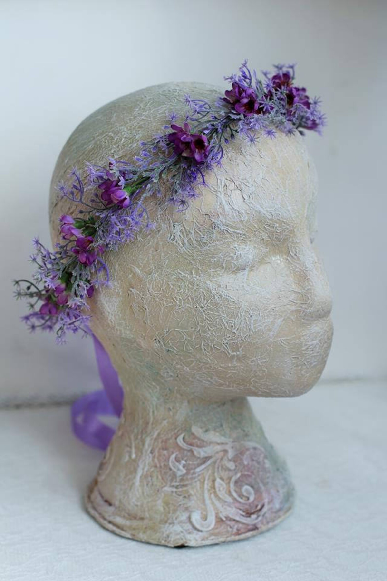 Elf Crown Greenery Crown Boho Flower Crown Forest Crown Purple - Etsy