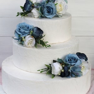 Blue Cake Topper Floral Cake Topper Cake Topper Flowers Dusty Cake ...
