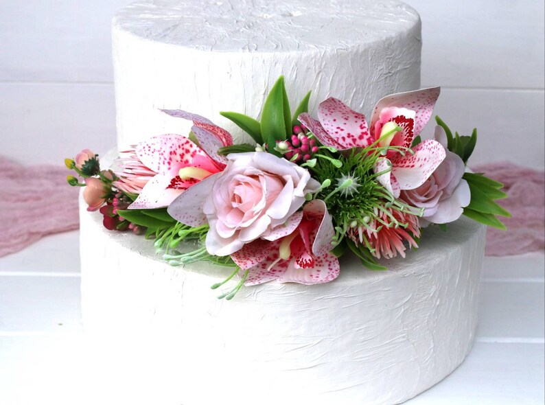 Tropical Cake Topper Orchid Cake Topper Hawaiian Cake Topper - Etsy