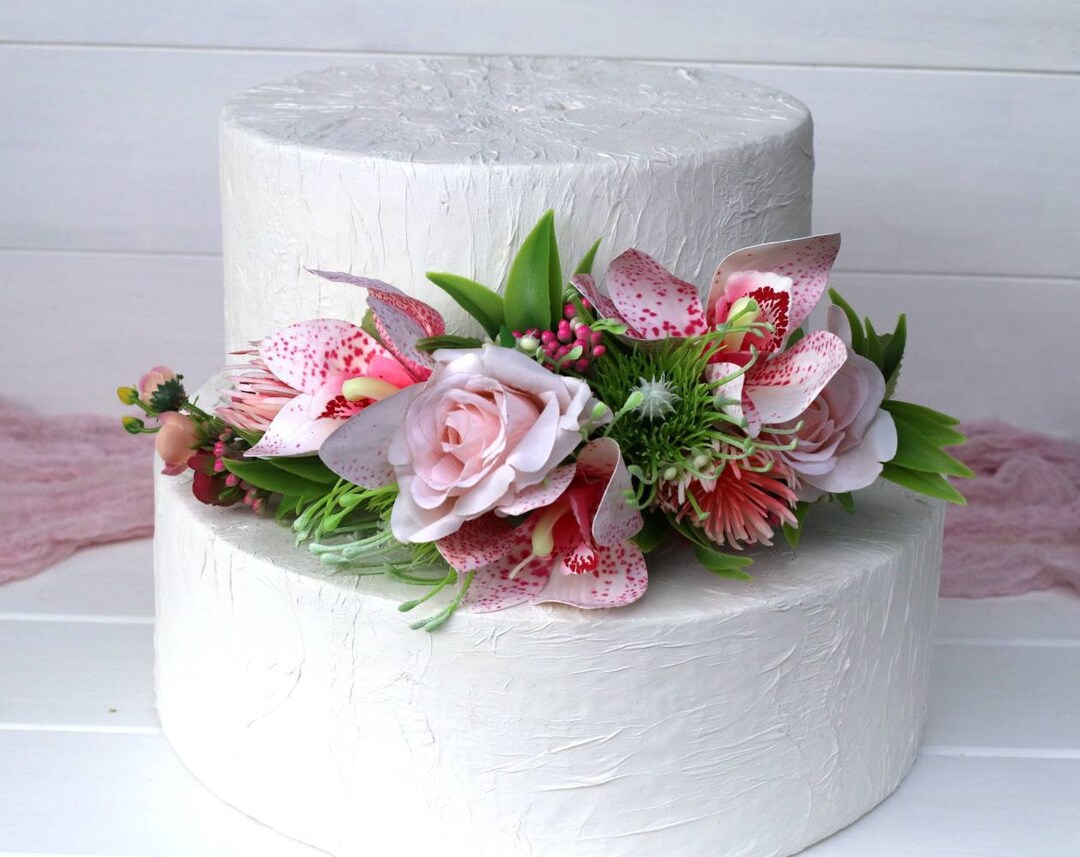Tropical Cake Topper Orchid Cake Topper Hawaiian Cake Topper Floral ...