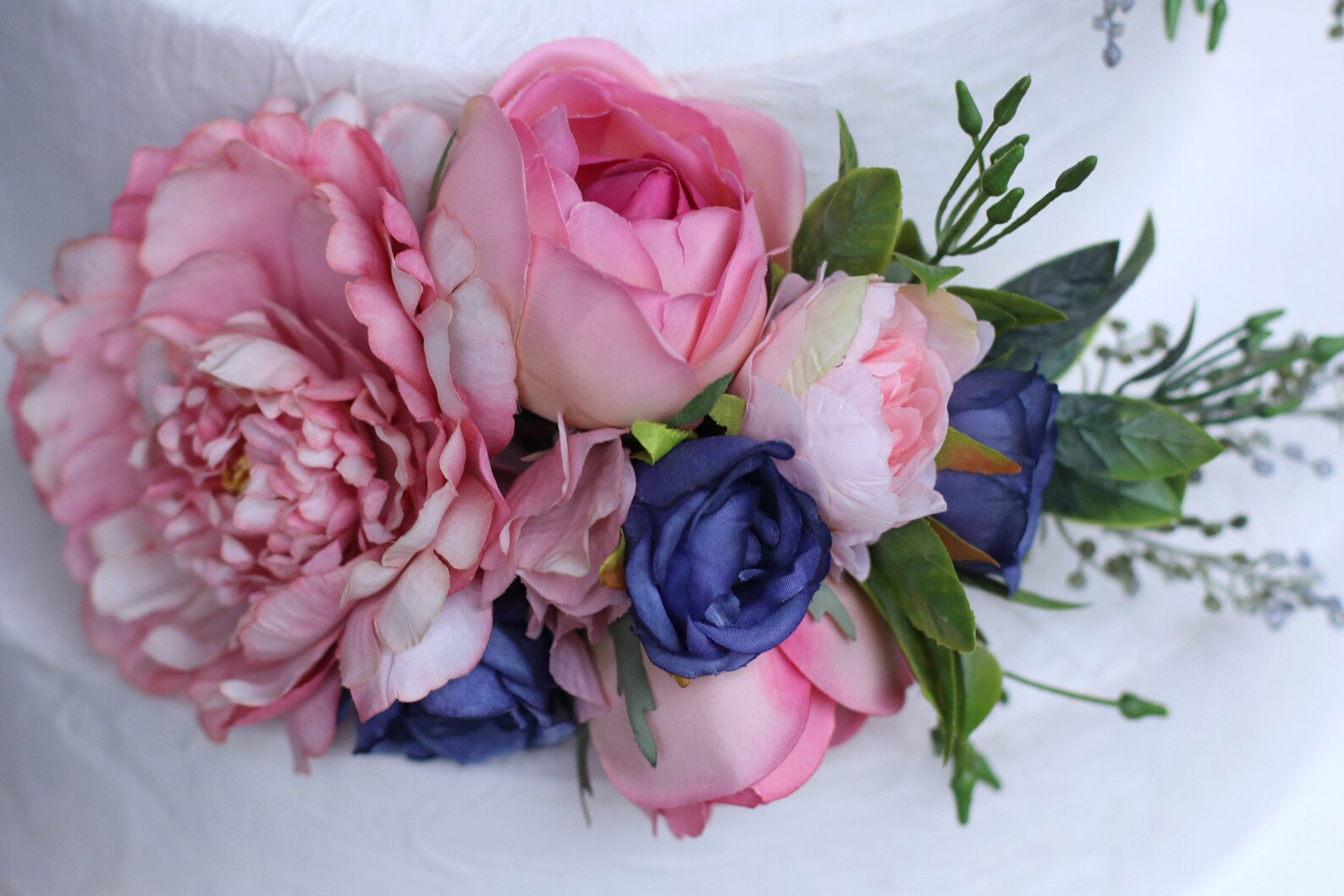 Pink Blue Navy Cake Topper Blue Cake Topper Dusty Cake Topper Floral ...