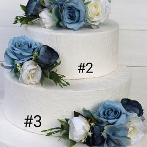 Blue Cake Topper Floral Cake Topper Cake Topper Flowers Dusty Cake ...