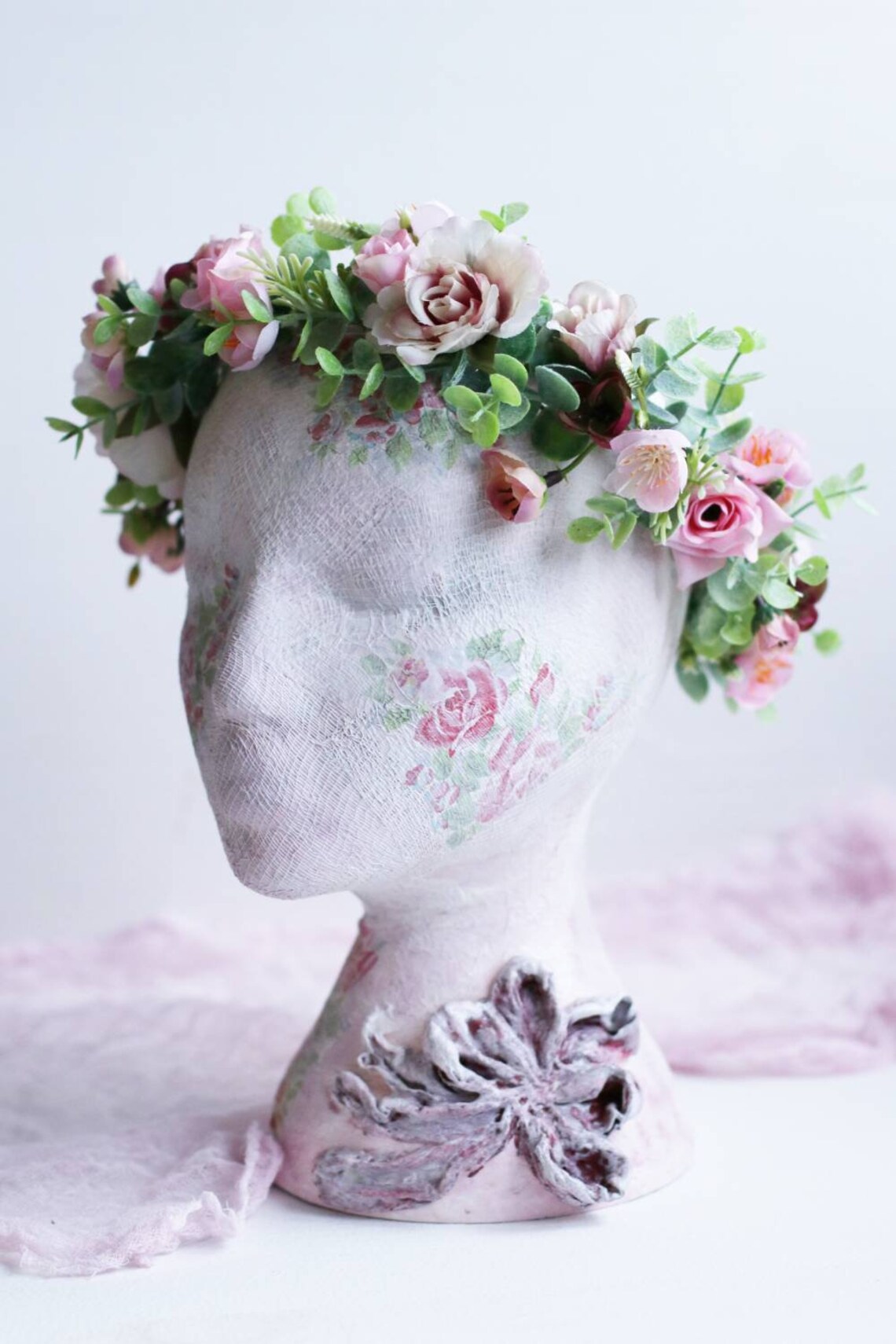 Pink flower crown Wedding flower crown fairy crown Blush | Etsy