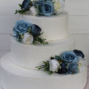 Blue Cake Topper Floral Cake Topper Cake Topper Flowers Dusty Cake ...