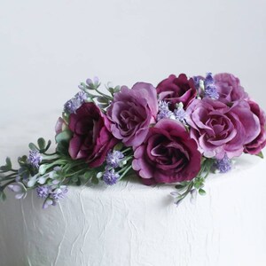 Purple Cake Topper Peony Cake Topper Floral Topper Boho Cake Topper ...