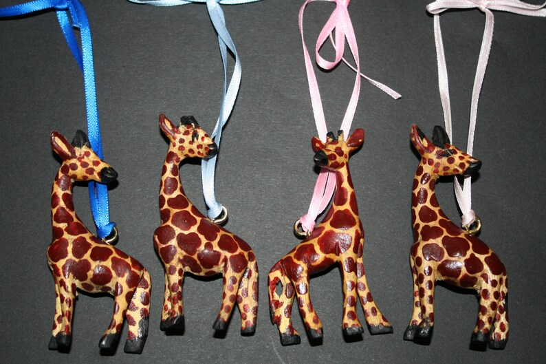 8cm Hand Carved Wooden Giraffe Tree Decoration - Etsy