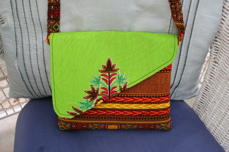 Shoulder Bag Traditional African Kitenge Fabric Green | Etsy