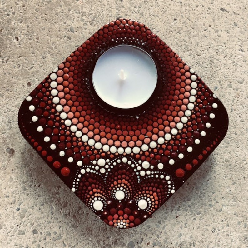 Beautiful Dot Painted Mandala Tea Light Holder Healing - Etsy