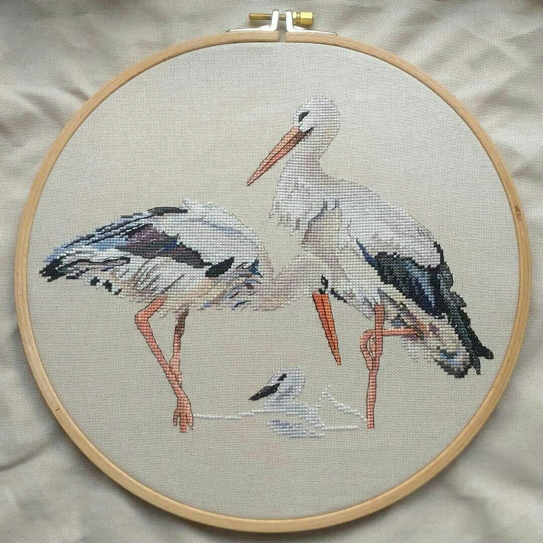 Storks Pattern, Digital File, Pdf File for Embroidery and Cross ...