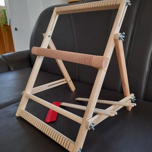 Upright Weaving Loom Kit With Handmade Loom Stand – Large Tabletop Loom ...