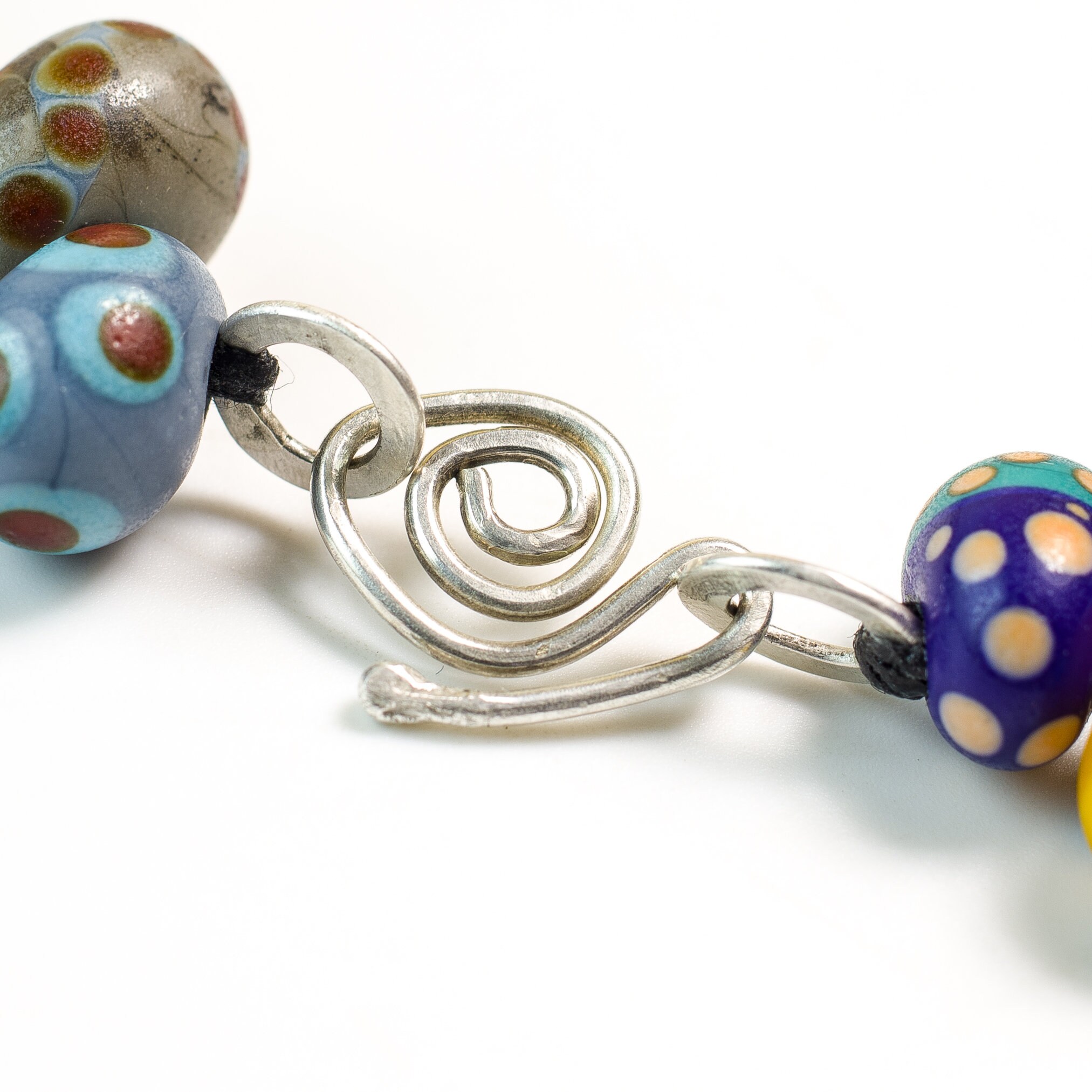 Handmade Lampwork Bead Necklace, Statement Artisan Etched Glass Beads ...