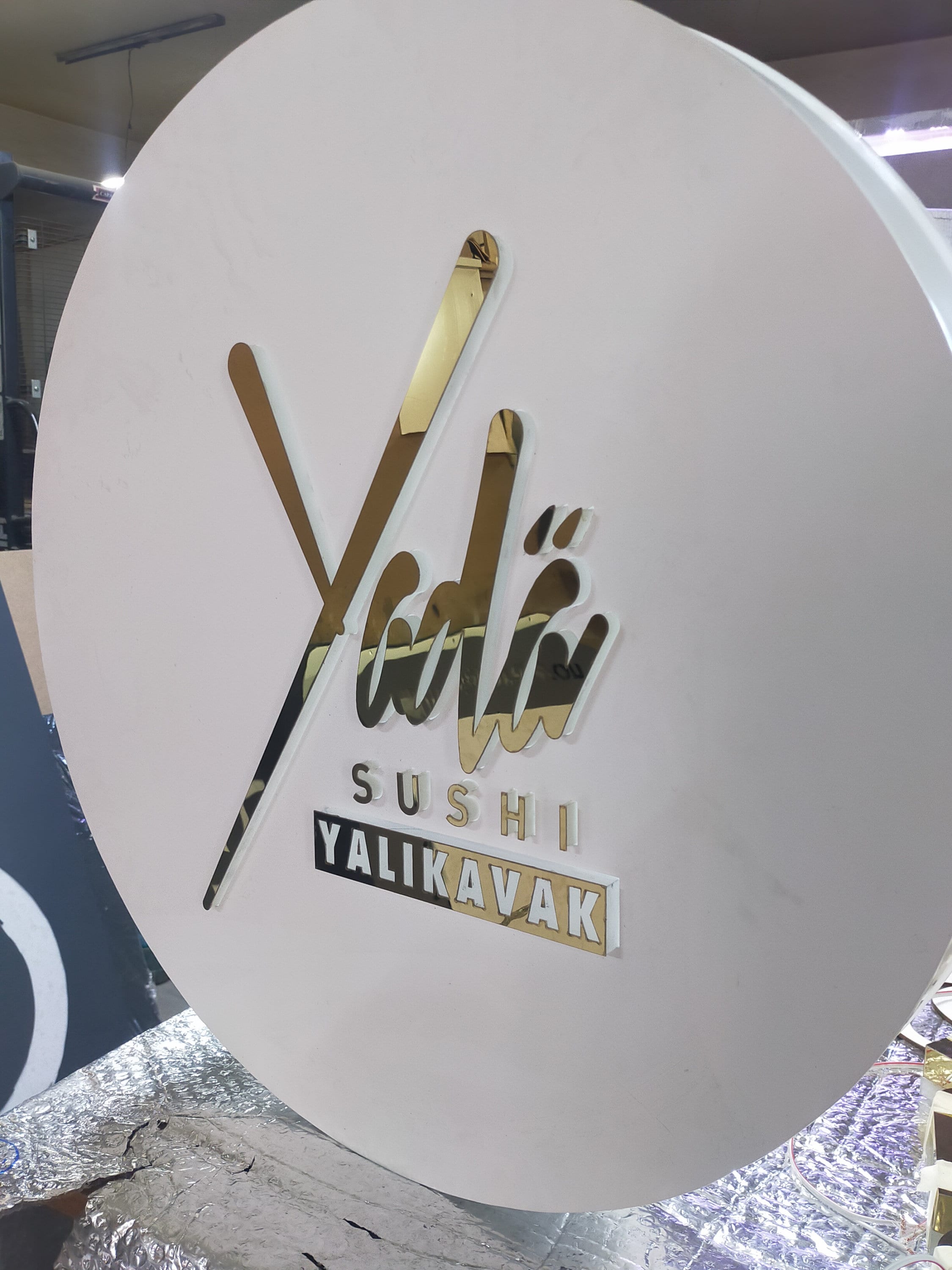 Round Logo Sign, Custom Round Sign, Storefront Sign, Illuminated Sign ...
