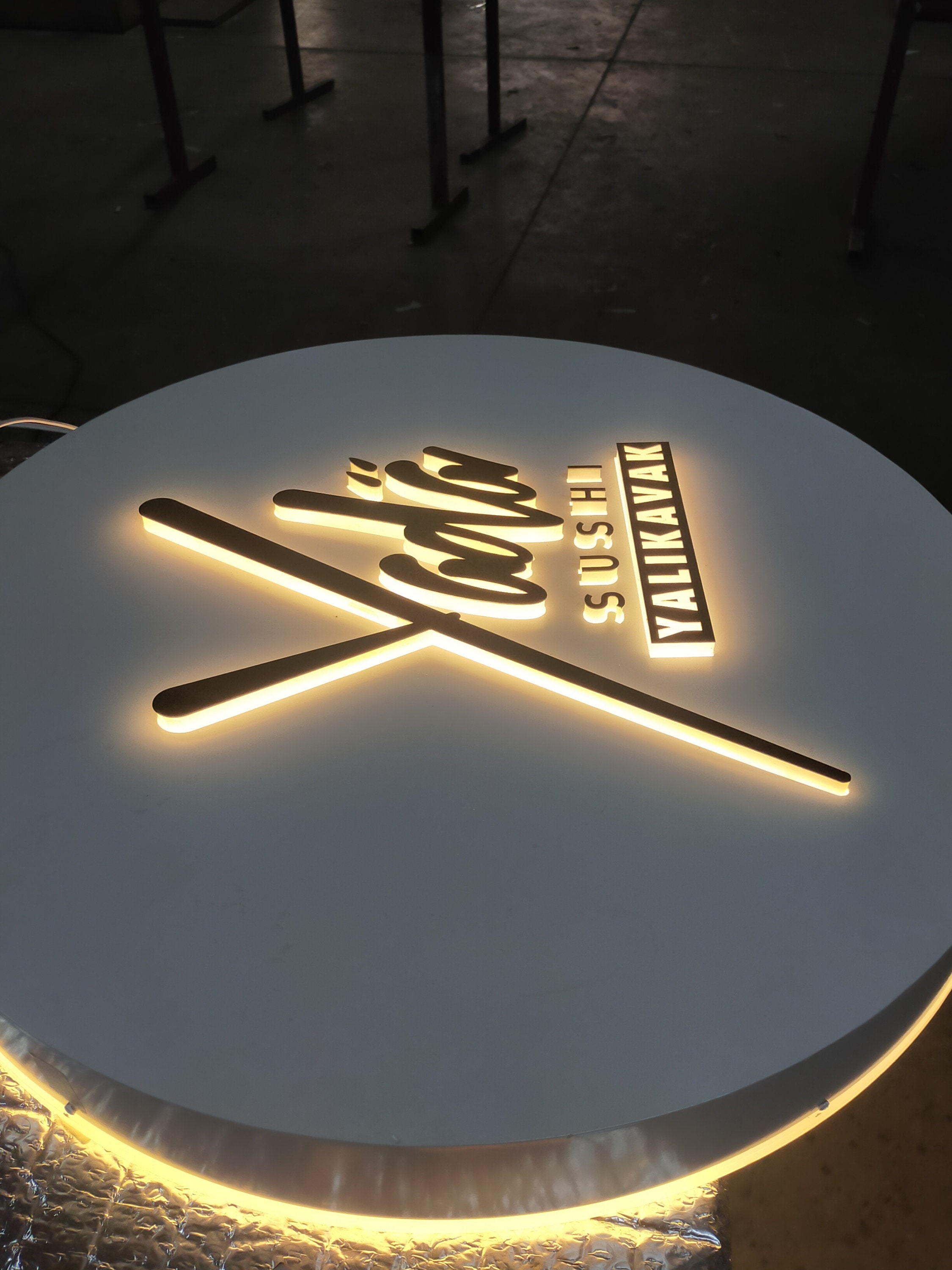 Round Logo Sign, Custom Round Sign, Storefront Sign, Illuminated Sign ...