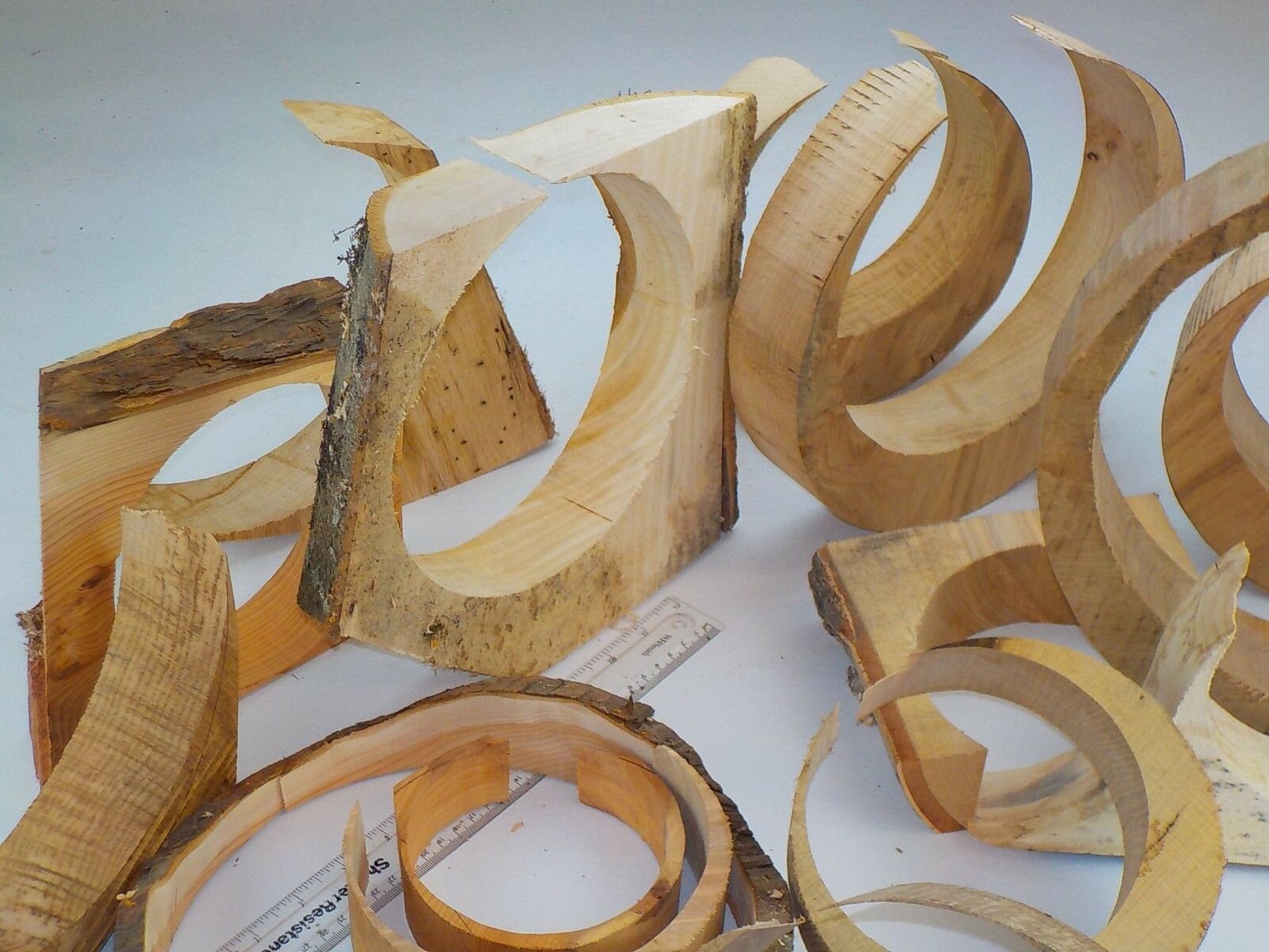 Box of Circular Wood Offcuts. Jewellery Display, Art & Craft, Sculpture ...