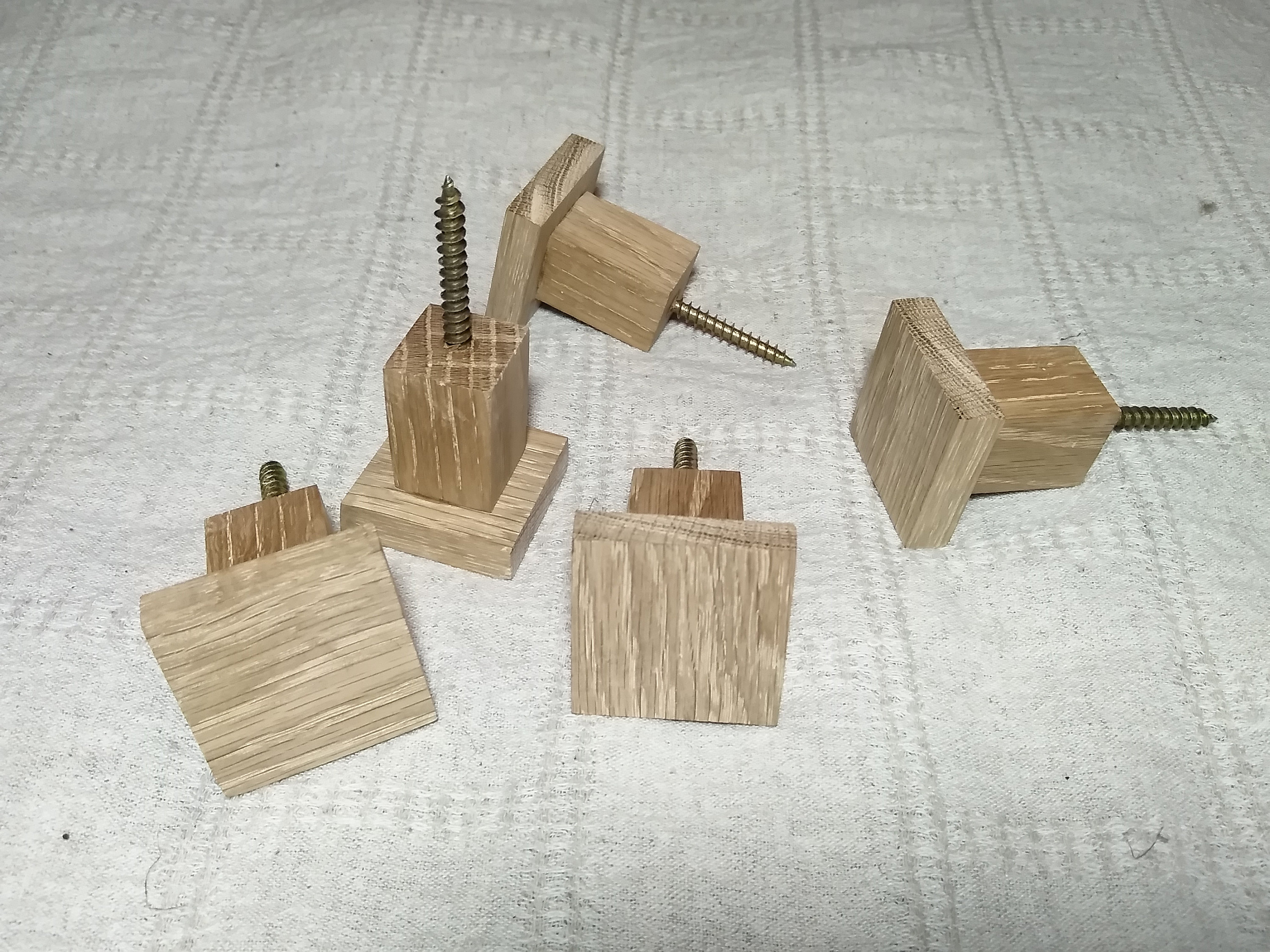 Modern Minimalist Oak Hook. Square Wall Hook. Live Edge Holder. Towel ...