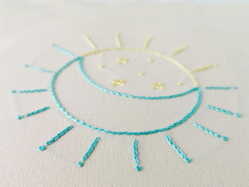Eclipse Design for Hand Embroidery. Pdf Pattern With Detailed - Etsy