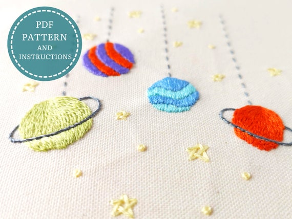 Toy Galaxy hand embroidery pdf pattern and instructions | Etsy