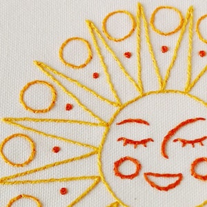 Young Sun Hand Embroidery Pdf Pattern and Instructions, Simple ...