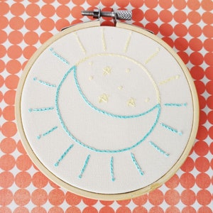 Eclipse Design for Hand Embroidery. Pdf Pattern With Detailed | Etsy