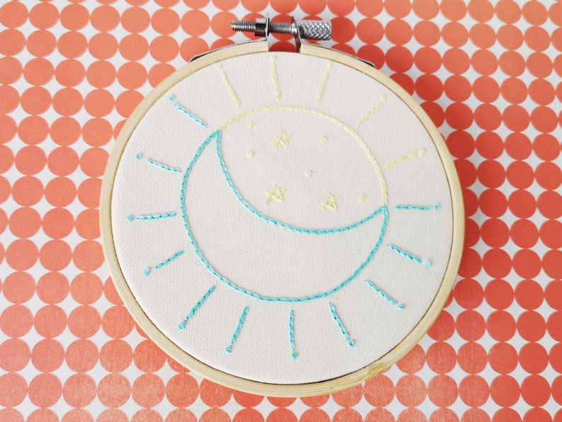 Eclipse Design for Hand Embroidery. Pdf Pattern With Detailed | Etsy